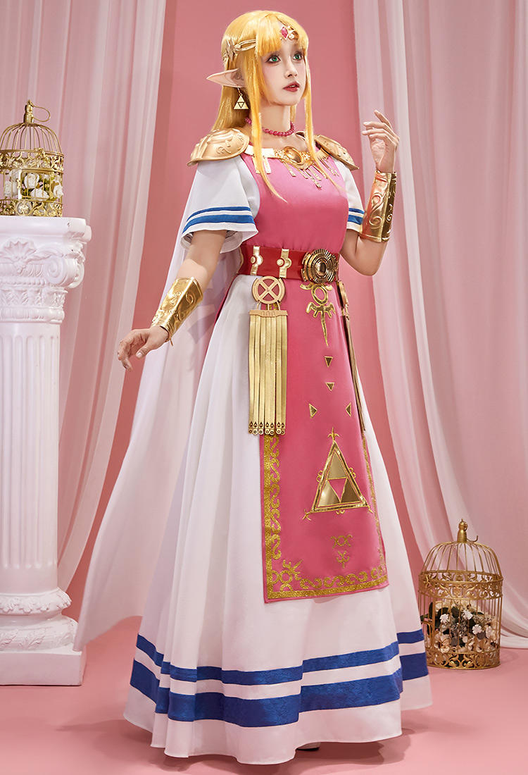 Women Princess Zelda Costume - Dress with Tank Coat and Cloak SSBU ...