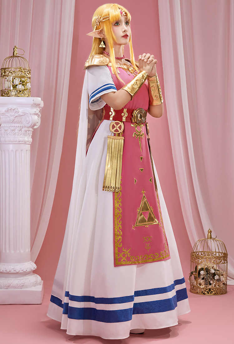Women Princess Zelda Costume - Dress with Tank Coat and Cloak SSBU ...