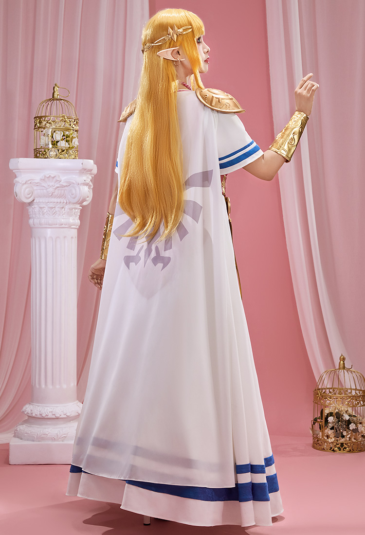 Women Princess Zelda Costume - Dress with Tank Coat and Cloak SSBU ...