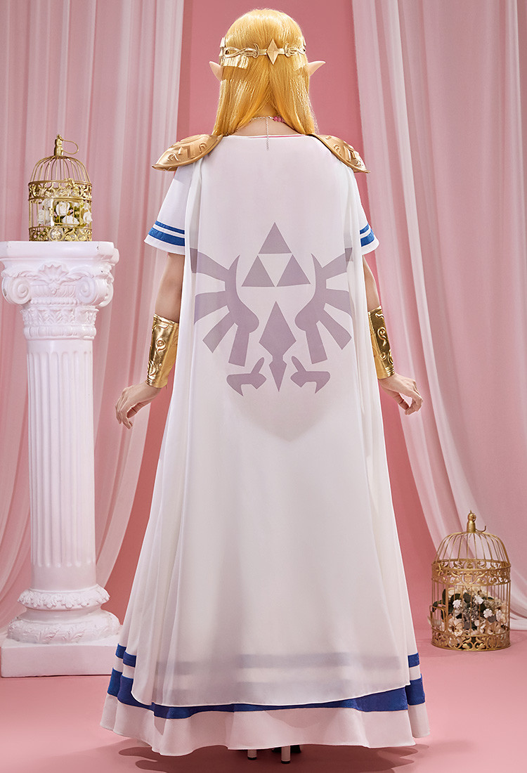 Women Princess Zelda Costume - Dress with Tank Coat and Cloak SSBU ...