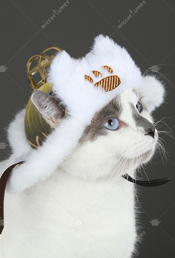 Felyne Plush Hat for Small Pets - Monster Hunter Wilds Cat Cosplay Hat ...