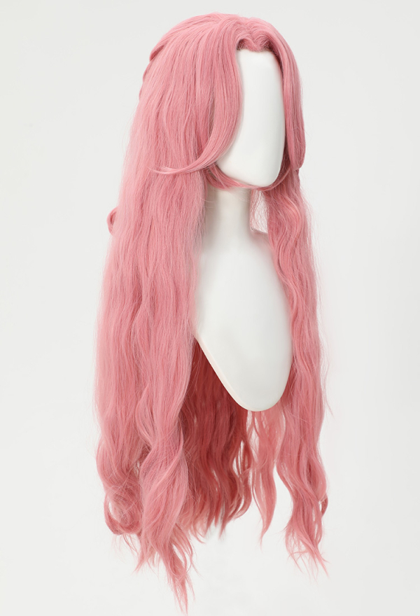 Heartthrob Caitlyn Skin Perruque Rose Bouclé - LOL Perruque de Cosplay ...