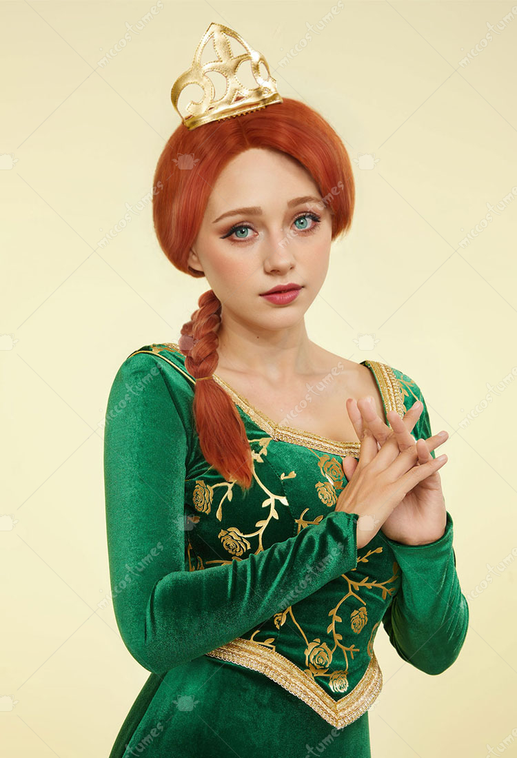 Princess Fiona Wig - Brown Red Braid Ponytail Wig Shrek Cosplay | Top ...