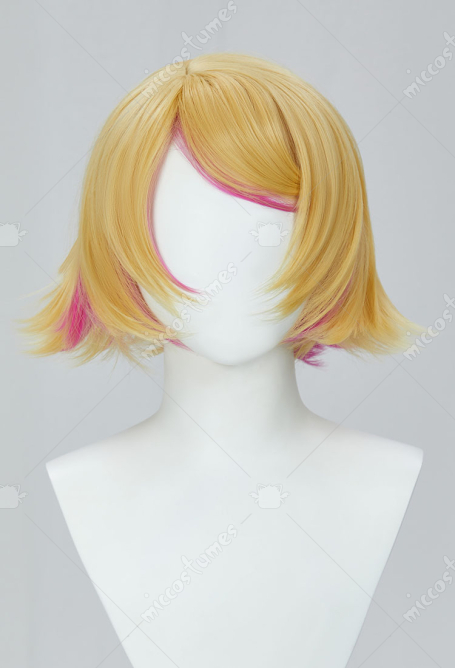 Rin Cosplay Wig - Golden Pink Shoulder Length Short Wig Muse Dash ...